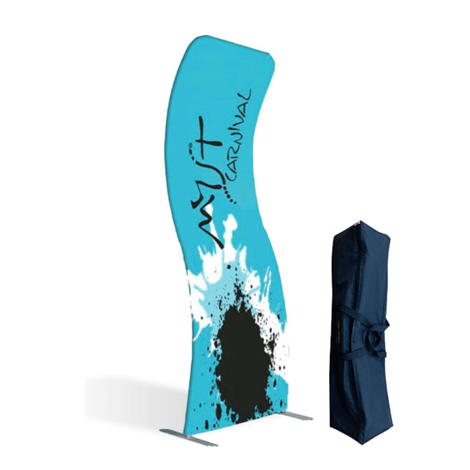 36in x 91in S Shape Fabric Stand Banner - IslaPRomo.com
