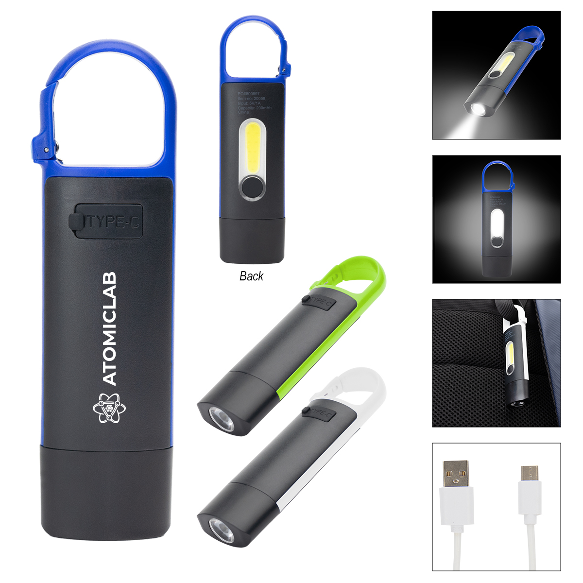 Rechargeable Carabiner COB Flashlight - IslaPRomo.com